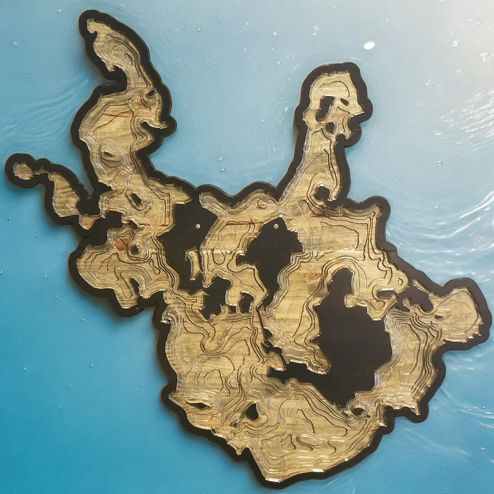 Little Cormorant Lake 2.5D Wood Map - Solid Pine 48"x48" – Custom Cave ...